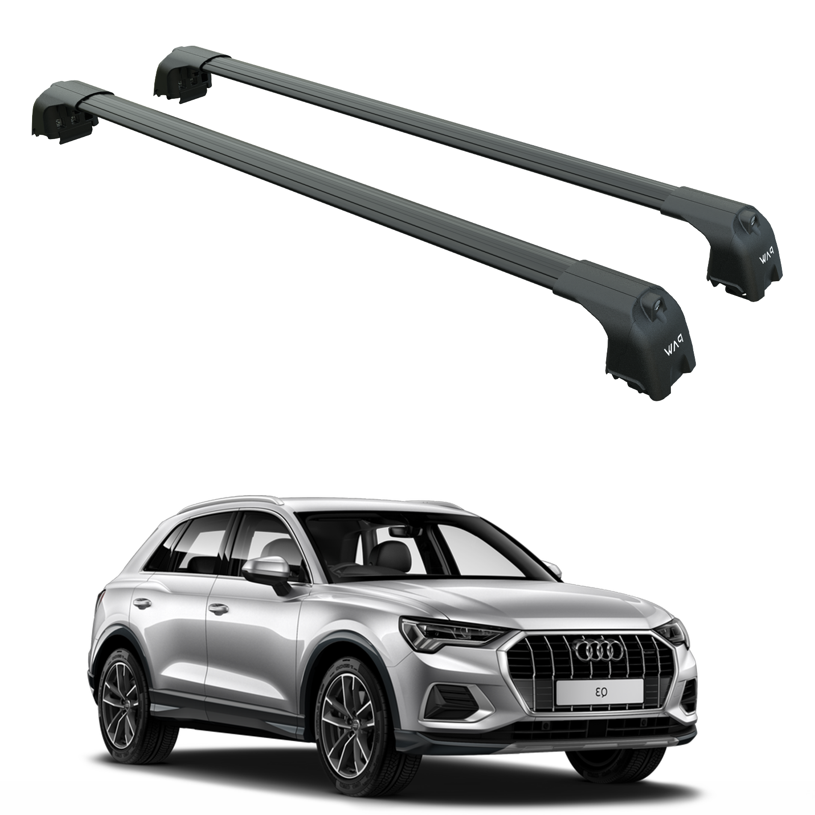 For Audi Q2/SQ2 2016-2025 Roof Rack Cross Bars Normal Roof Alu Black ...