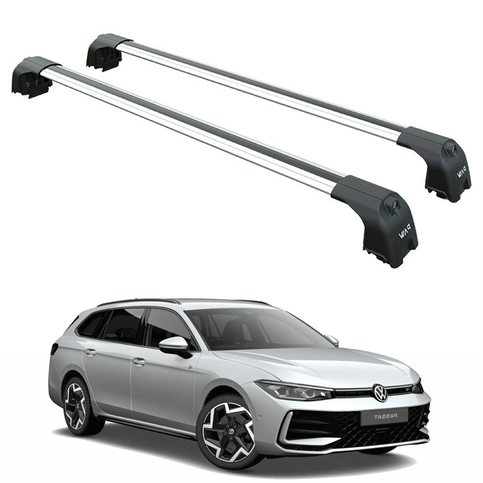 VW Passat B8 Roof Rack Cross Bars 2015-2023 | Black Flush Rail System ...